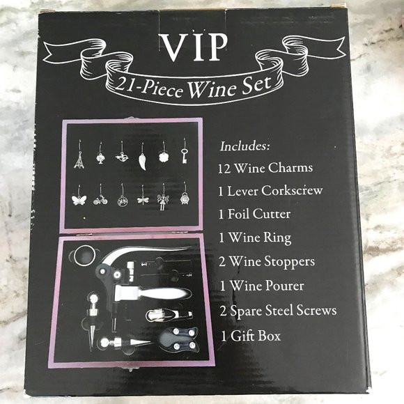 Dining | 21piece Wine Set W Wine Charms Corkscrew Foil Cutter Wine ...